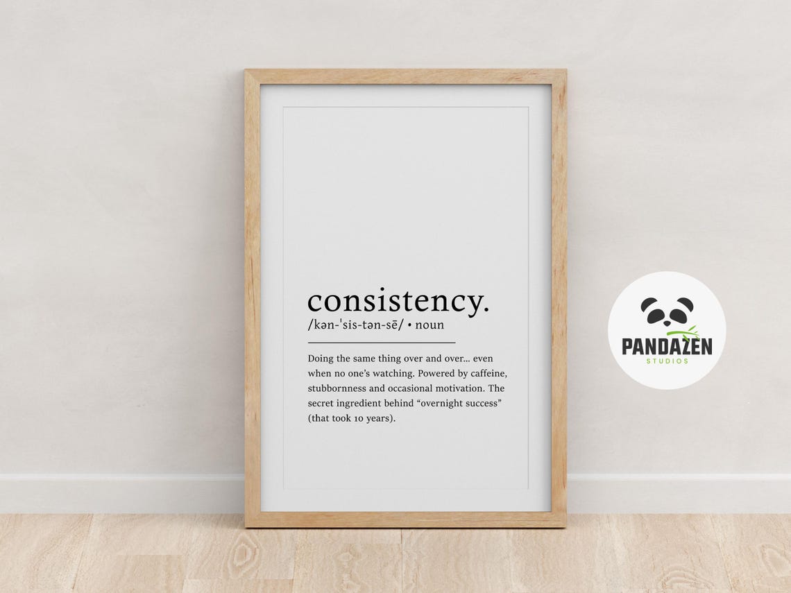Consistency Definition Print, Motivational Office Wall Art ...
