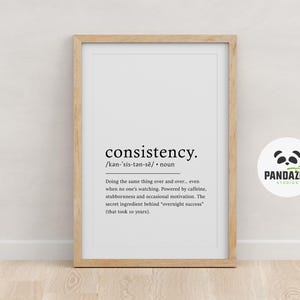 Consistency Definition Print, Motivational Office Wall Art ...