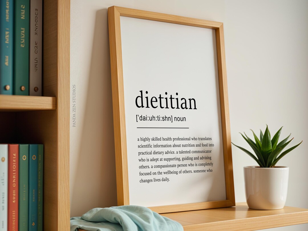 Dietitian Definition Print, Nutritional Expert Wall Art, Perfect Gift ...