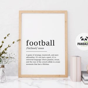 Football Definition Print, Football Wall Decor, Quote Print, Wall Art ...