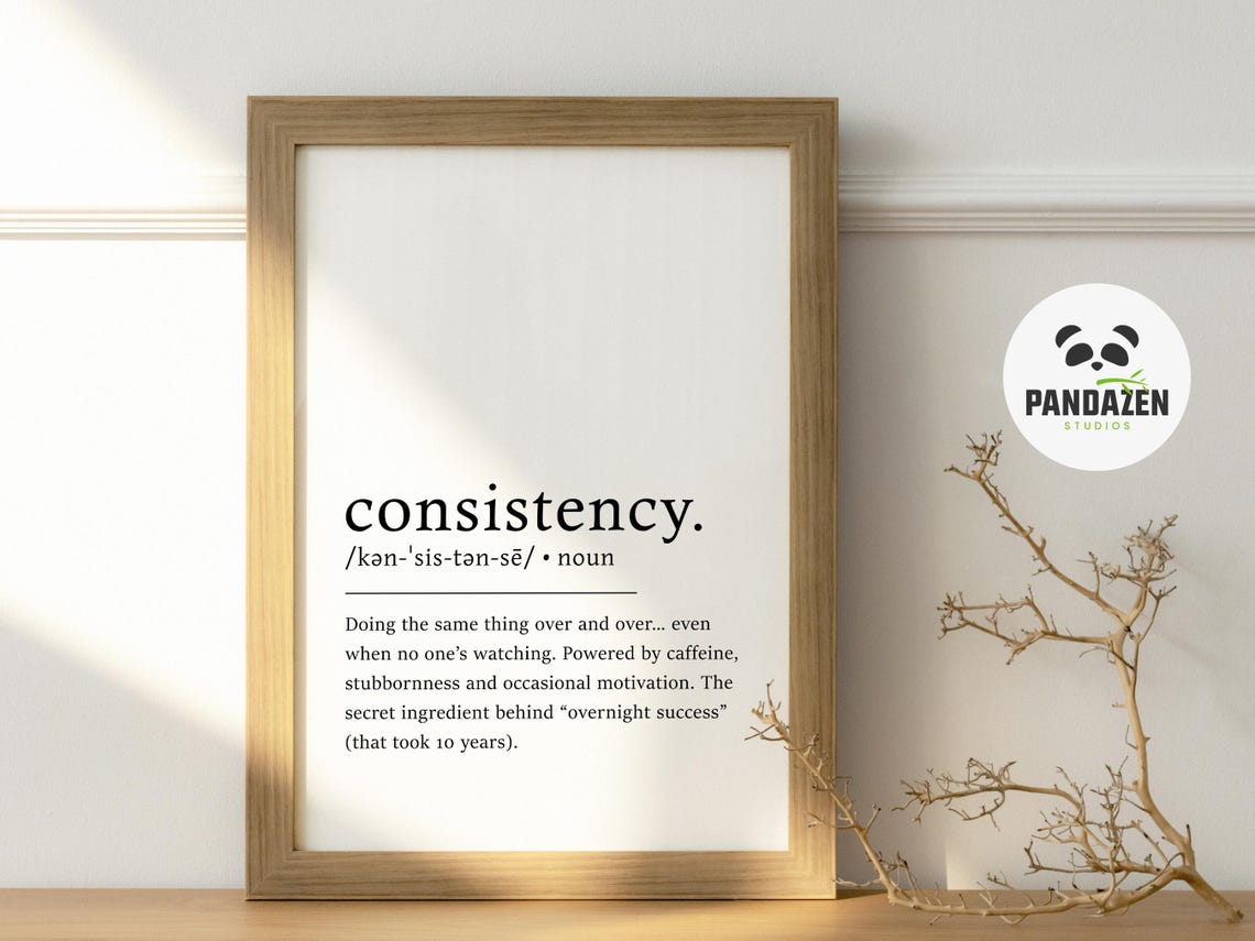 Consistency Definition Print, Motivational Office Wall Art ...