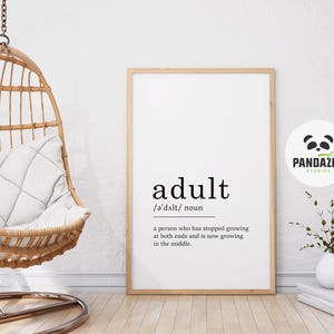 Adult Definition Print, Mature Humor Printable Quotes, Adulting ...