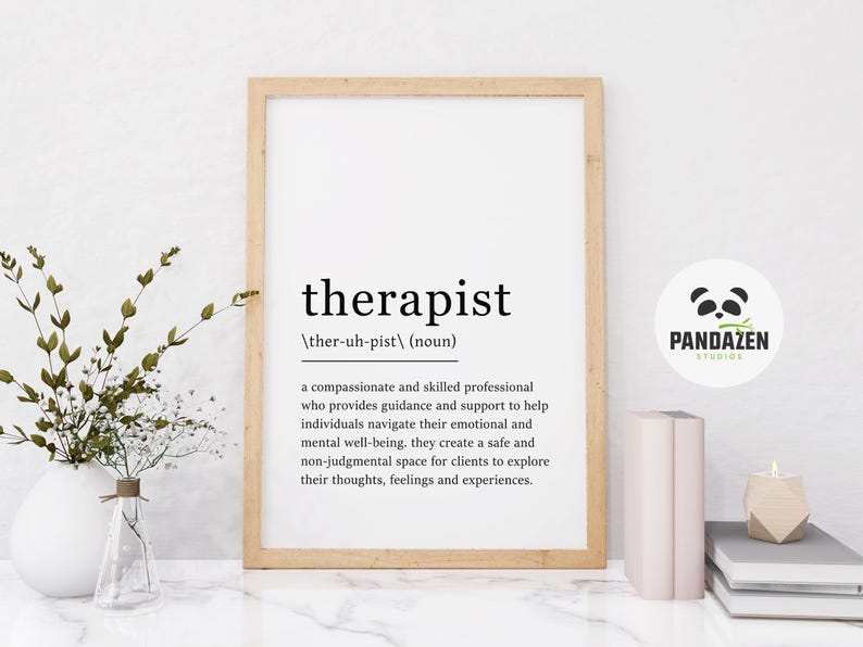 Therapist Definition Print, Printable Therapist Office Wall Decor, Gift ...