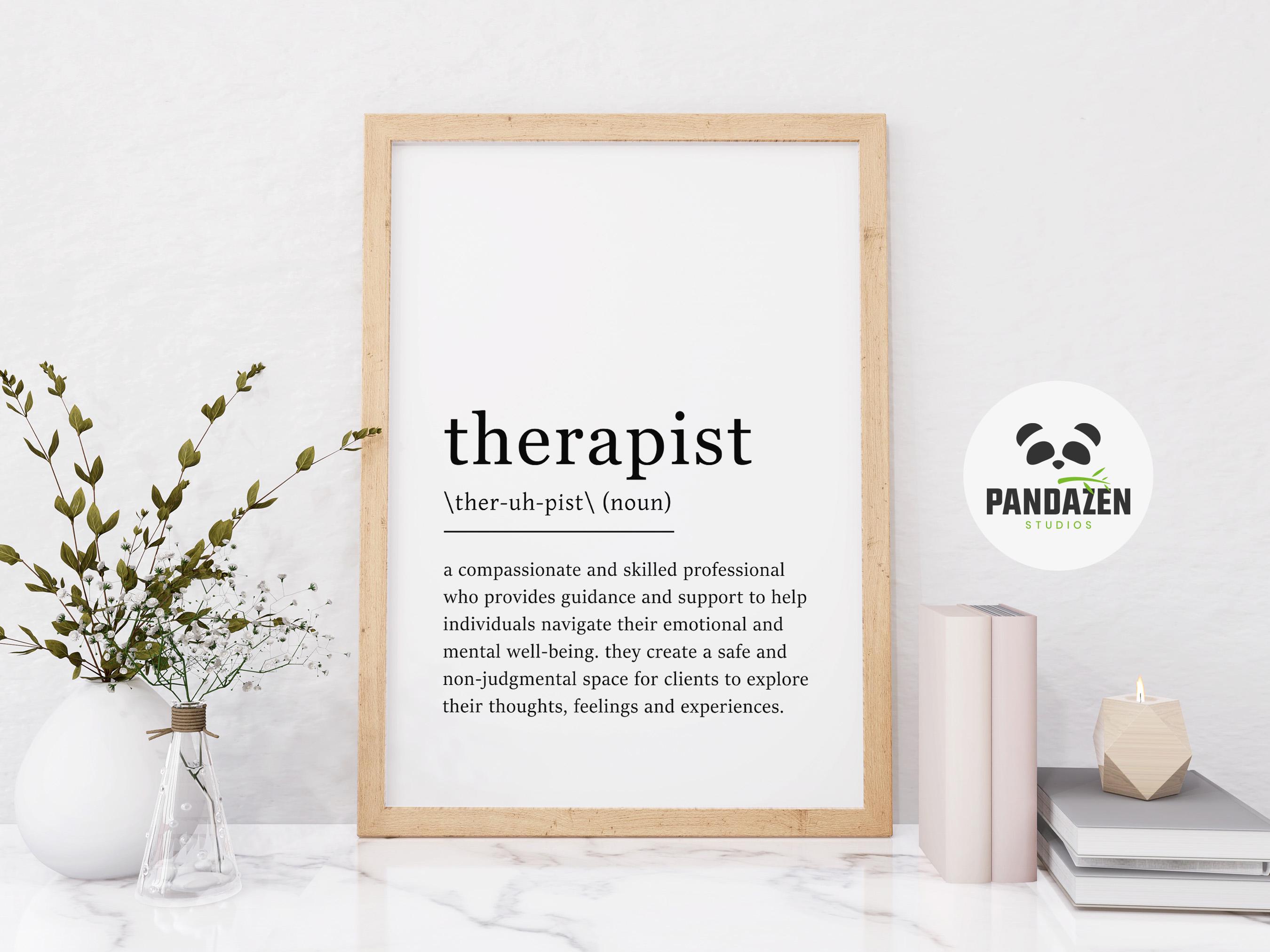 Therapist Definition Print, Printable Therapist Office Wall Decor, Gift ...