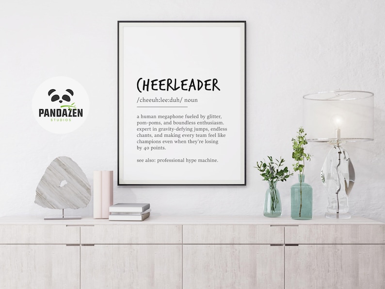 Cheerleader Definition Print, Gift for Pep Squad Enthusiasts ...