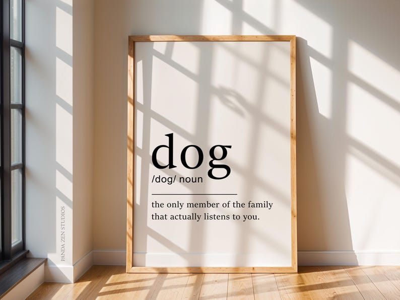 Dog Definition Print, Dog Dictionary Print, Birthday Gift Idea, Gift ...