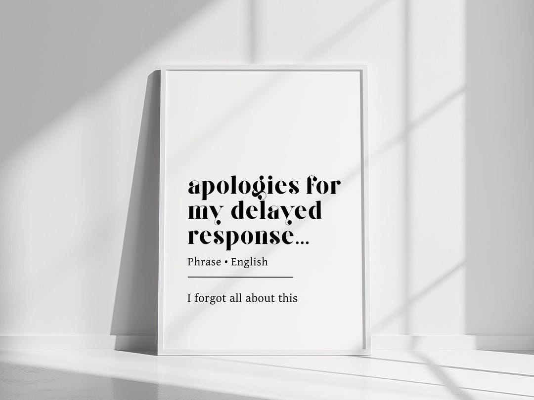 Delayed Response Definition Print, Funny Home Office Poster, Funny ...