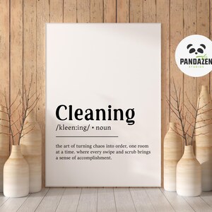 Cleaning Definition Print, Cleaning Printable Wall Art, Cleaning ...