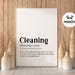 Cleaning Definition Print, Cleaning Printable Wall Art, Cleaning ...
