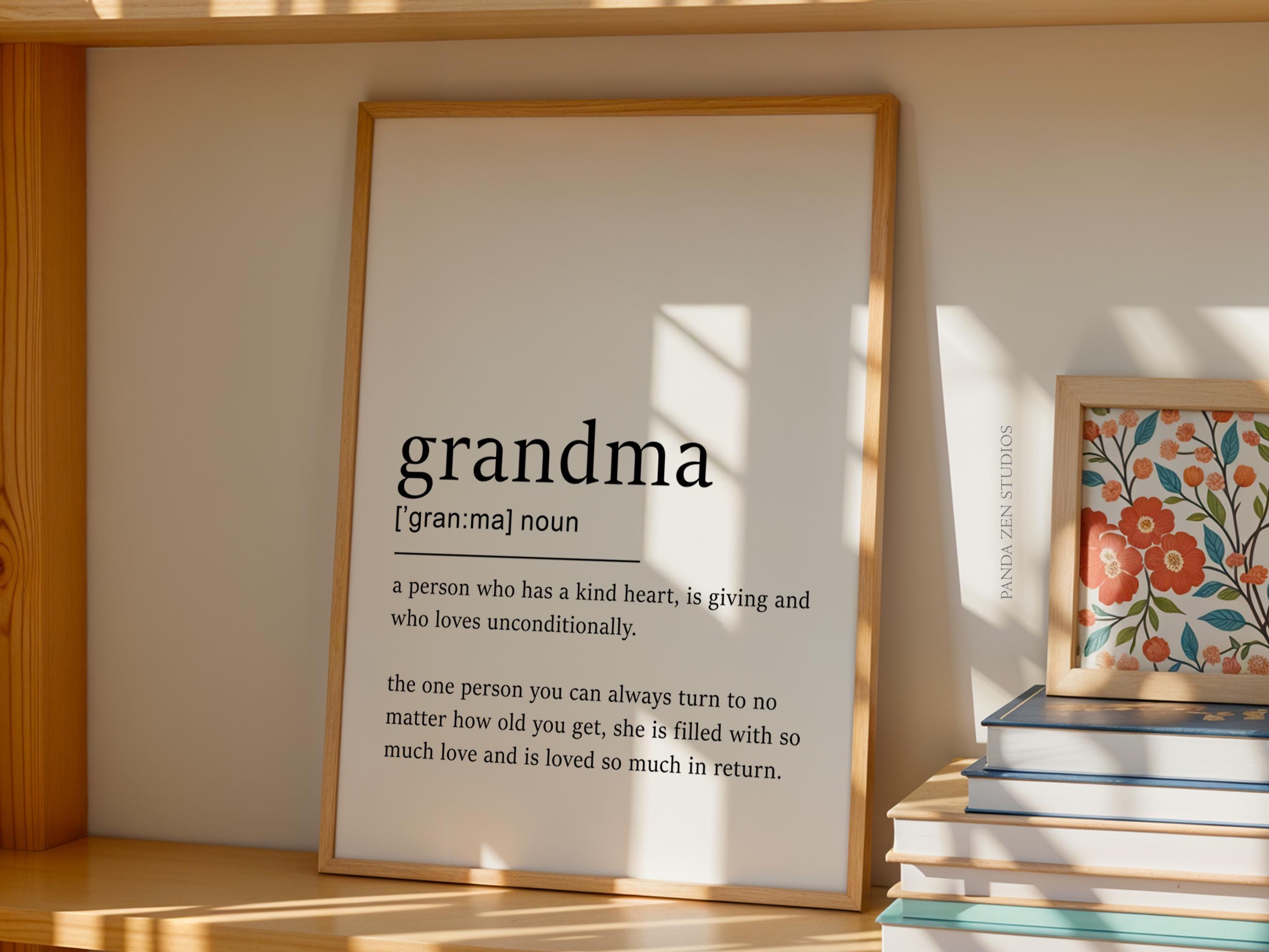 Grandma Definition Printable, Thoughtful Wall Art for Grandmothers ...