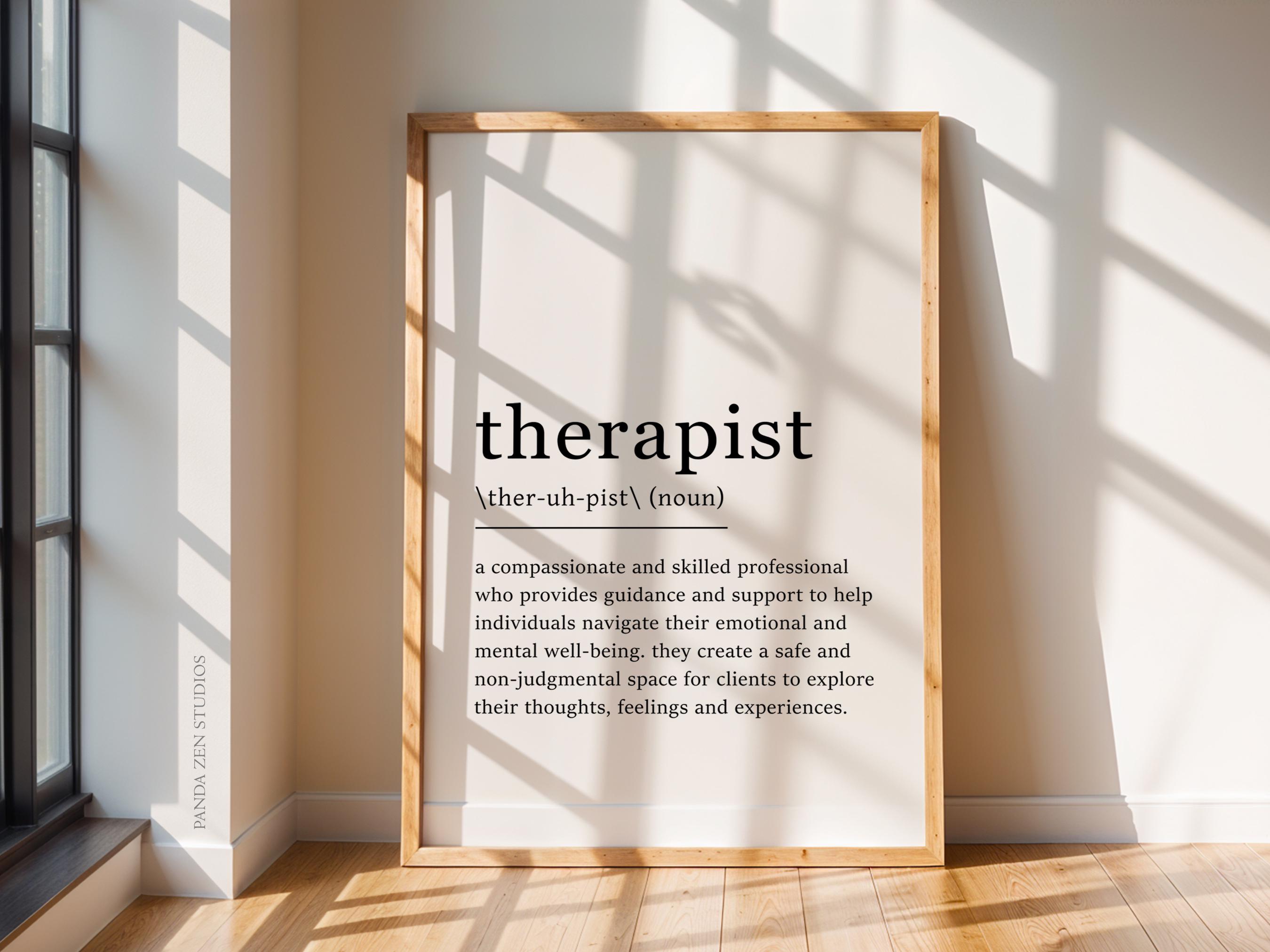 Therapist Definition Print, Printable Therapist Office Wall Decor, Gift ...