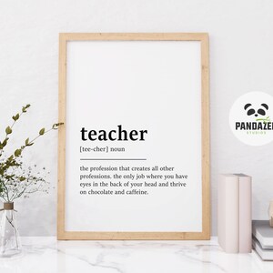 Teacher Definition Print, Teacher Wall Art, Classroom Decor, Teacher ...