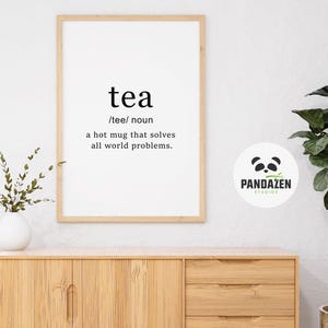 Tea Definition Print, Tea Wall Art, Minimalist Tea Decor, Tea Lover ...