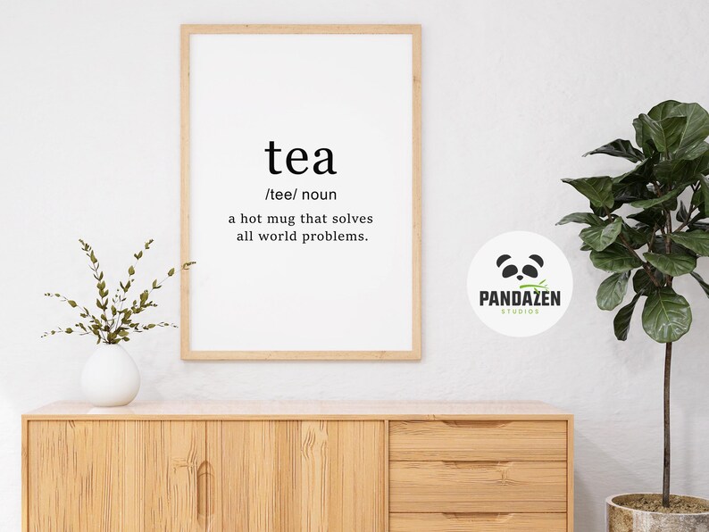 Tea Definition Print, Tea Wall Art, Minimalist Tea Decor, Tea Lover ...
