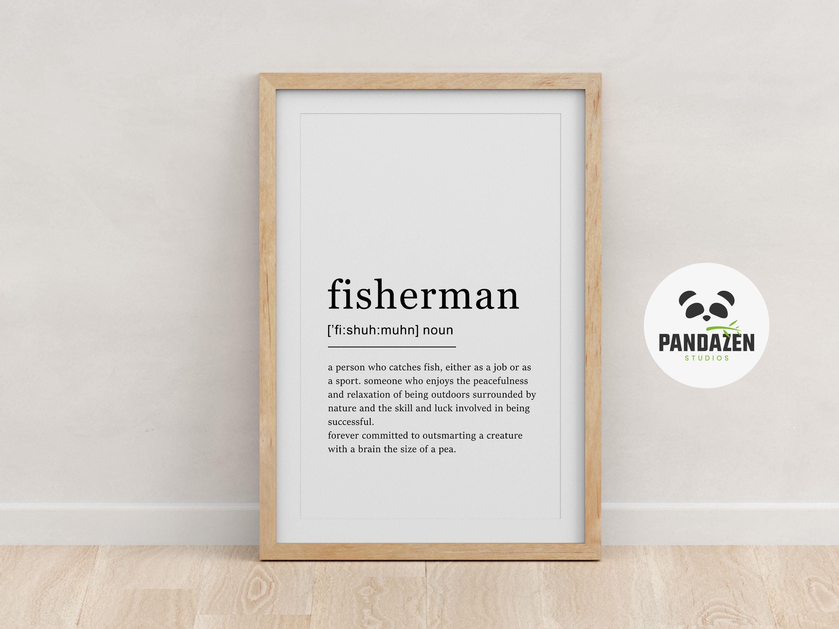 Fisherman Definition Print, Fishing Wall Art, Fisherman Gift, Nautical ...