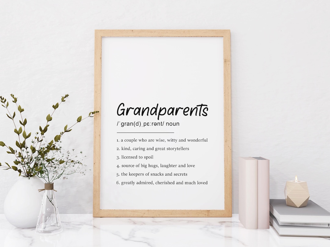 Grandparents Definition Print, Printable Word Definition, Grandparent ...