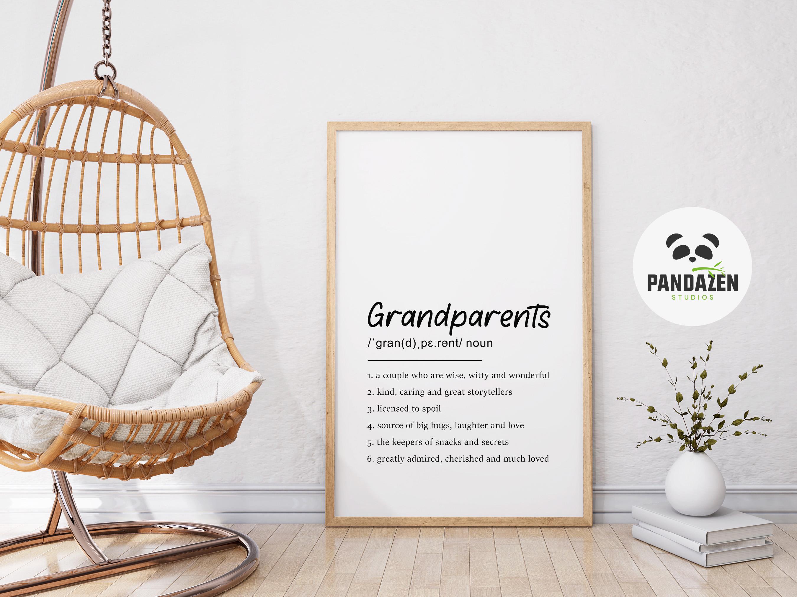Grandparents Definition Print, Printable Word Definition, Grandparent Grandmother Grandad Gift ...