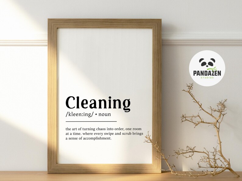 Cleaning Definition Print, Cleaning Printable Wall Art, Cleaning ...