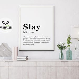 Slay Definition Print, Funny Feminist Print, College Dorm Decor, Gift ...