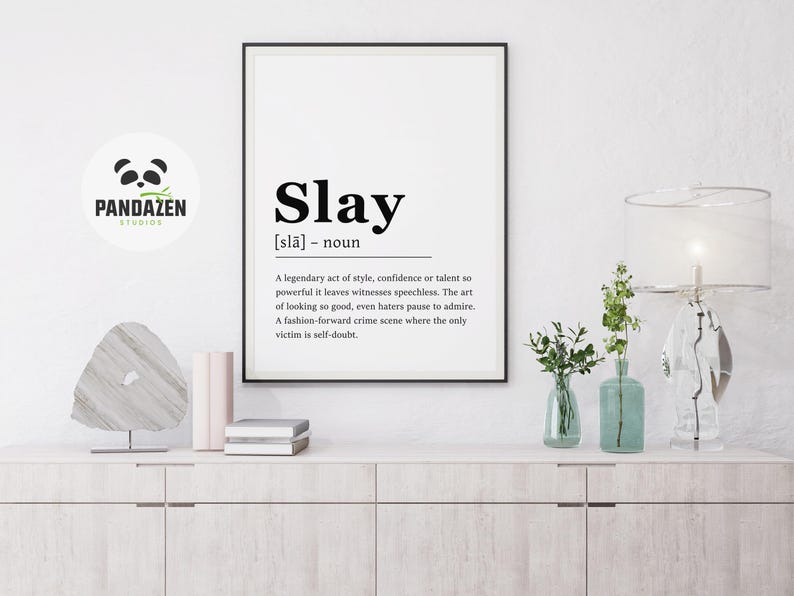 Slay Definition Print, Funny Feminist Print, College Dorm Decor, Gift ...