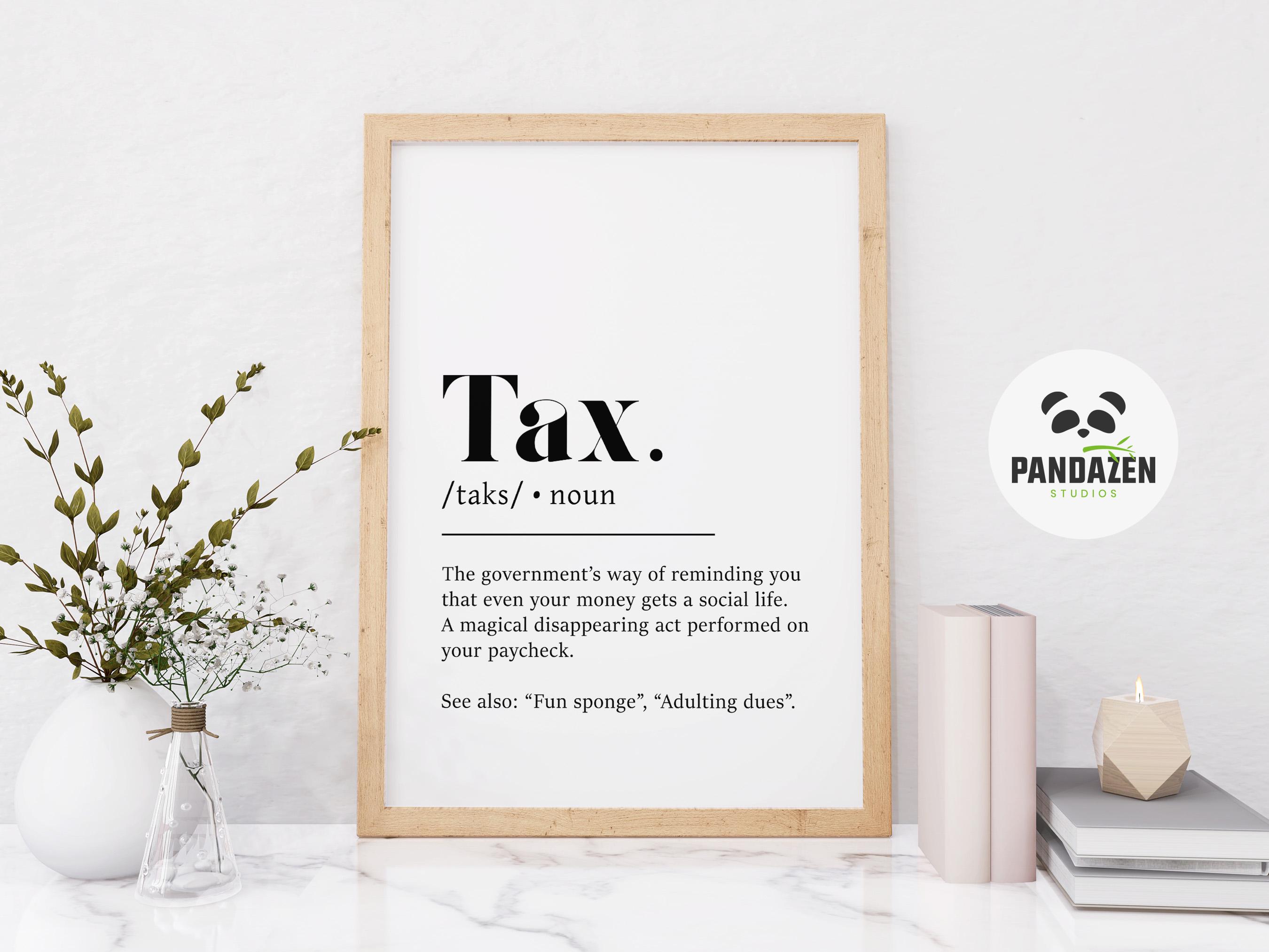 Tax Definition Print, Tax Wall Art Printable, Tax Poster, Accountant ...