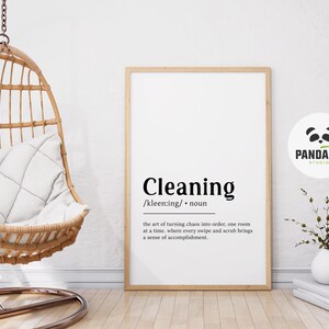 Cleaning Definition Print, Cleaning Printable Wall Art, Cleaning ...