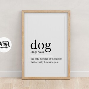Dog Definition Print, Dog Dictionary Print, Birthday Gift Idea, Gift ...