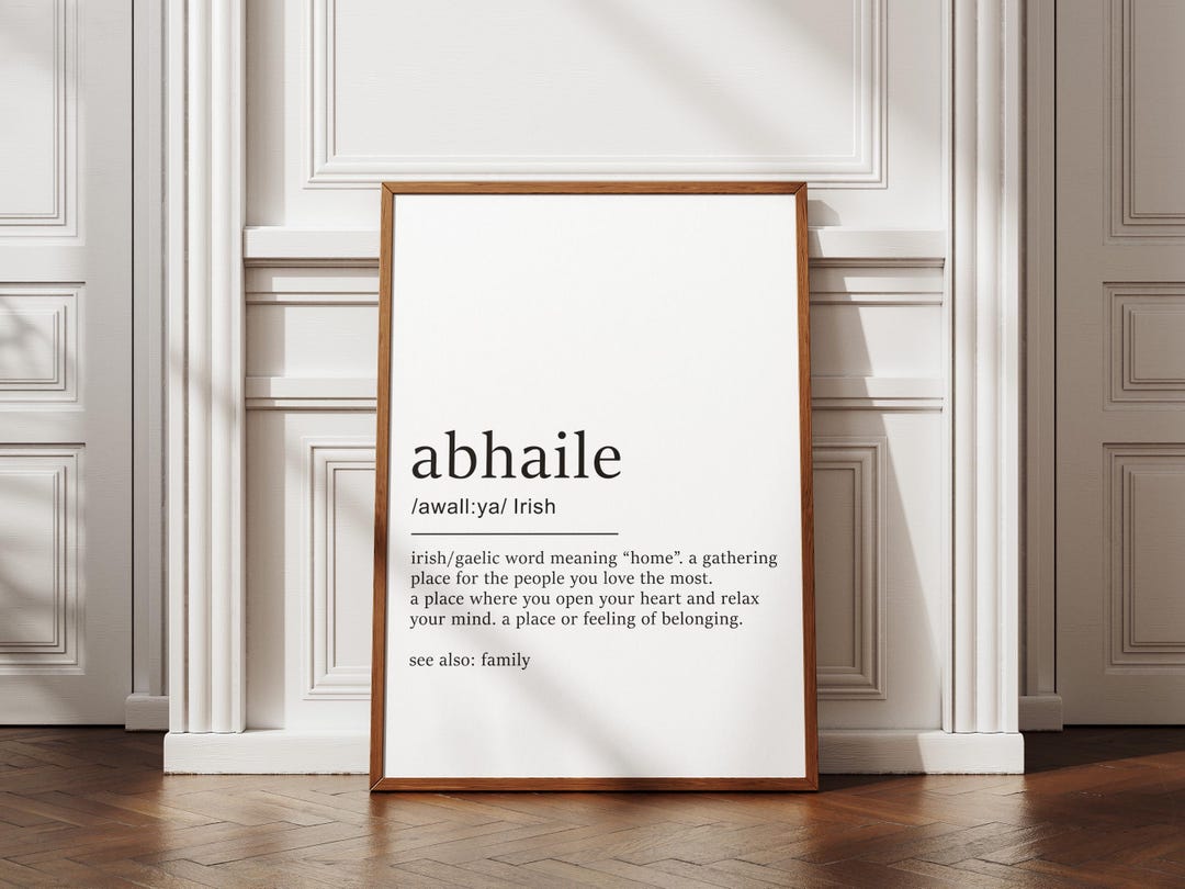 Abhaile Definition Print, Irish Home Decor, Irish Print, Ireland Print ...