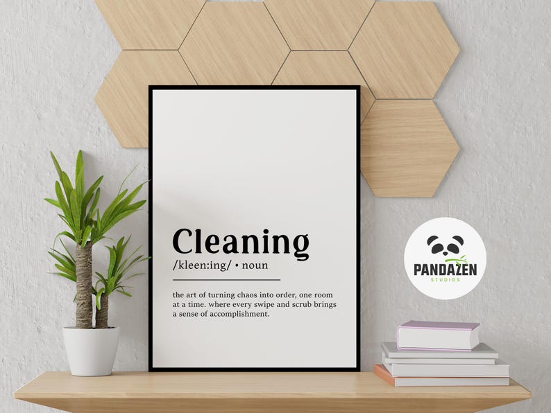 Cleaning Definition Print, Cleaning Printable Wall Art, Cleaning ...