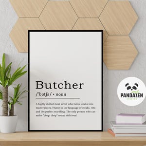 Butcher Definition Print, Funny Butcher Wall Art, Meat Lover Gift ...