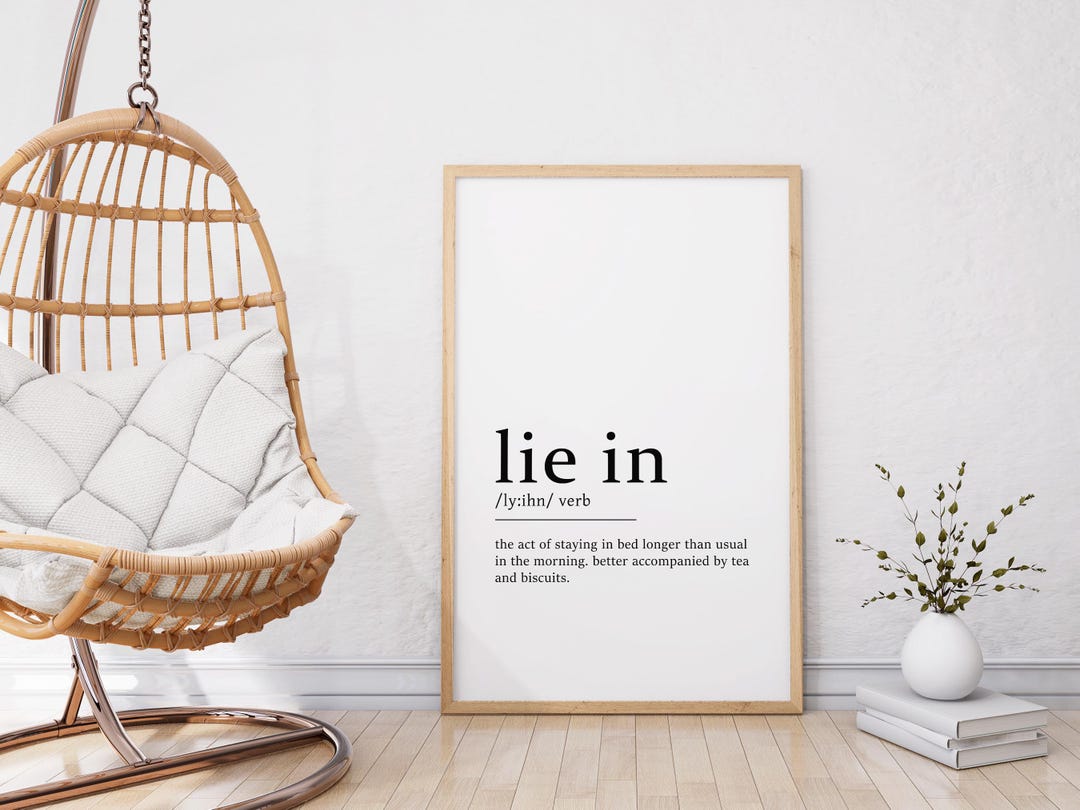 Lie in Definition Print, Print for Bedroom, Fun Bedroom Art, Bedroom ...