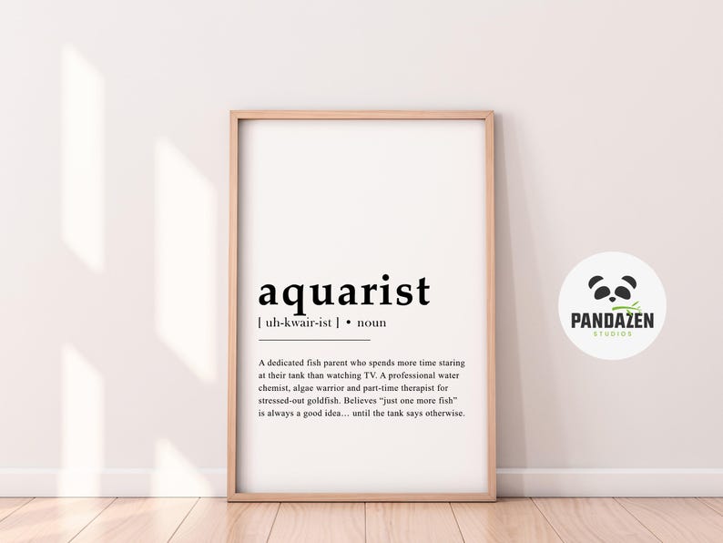 Aquarist Definition Print, Funny Fish Tank Lover Gift, Aquarium Wall ...