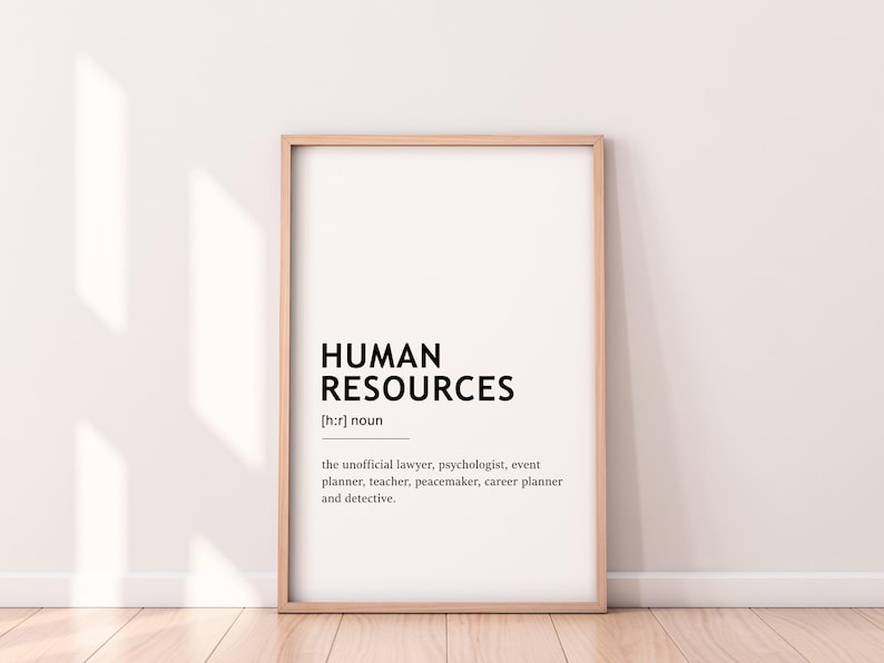 Human Resources Definition Print, HR Office Decor, Profession Poster ...