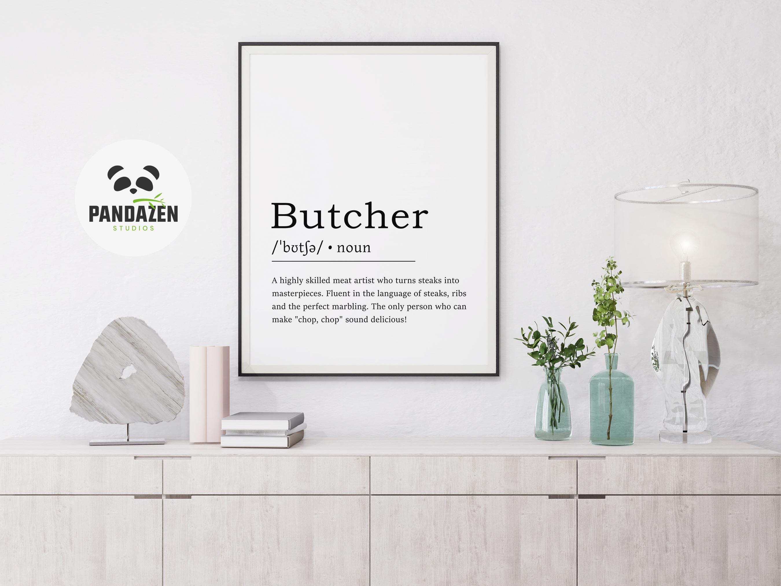 Butcher Definition Print, Funny Butcher Wall Art, Meat Lover Gift ...