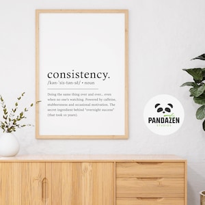 Consistency Definition Print, Motivational Office Wall Art ...