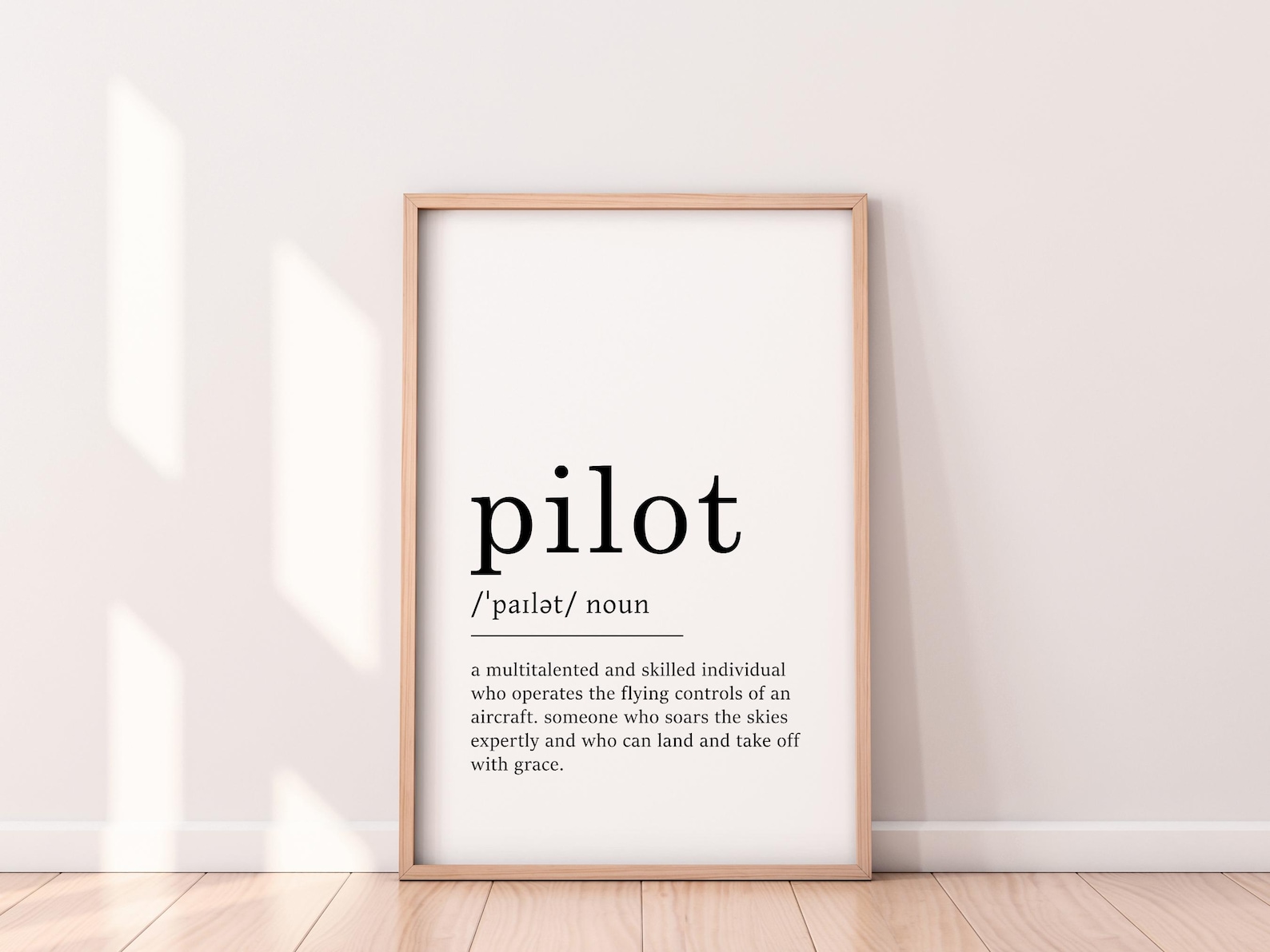 Pilot Definition Print, Pilot Definition Meaning, Printable Wall Art ...