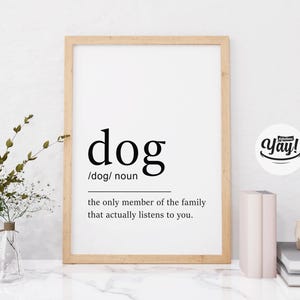 Dog Definition Print, Dog Dictionary Print, Birthday Gift Idea, Gift ...