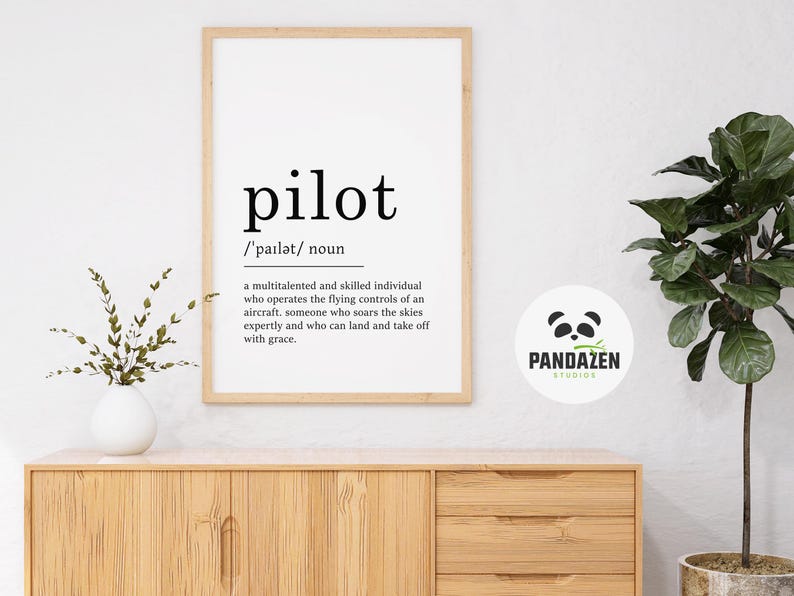 Pilot Definition Print, Pilot Definition Meaning, Printable Wall Art ...