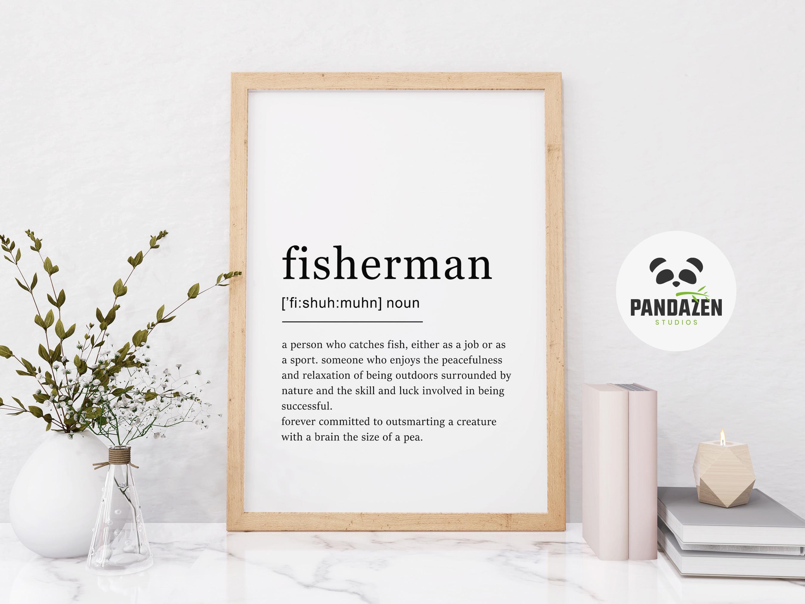 Fisherman Definition Print, Fishing Wall Art, Fisherman Gift, Nautical ...