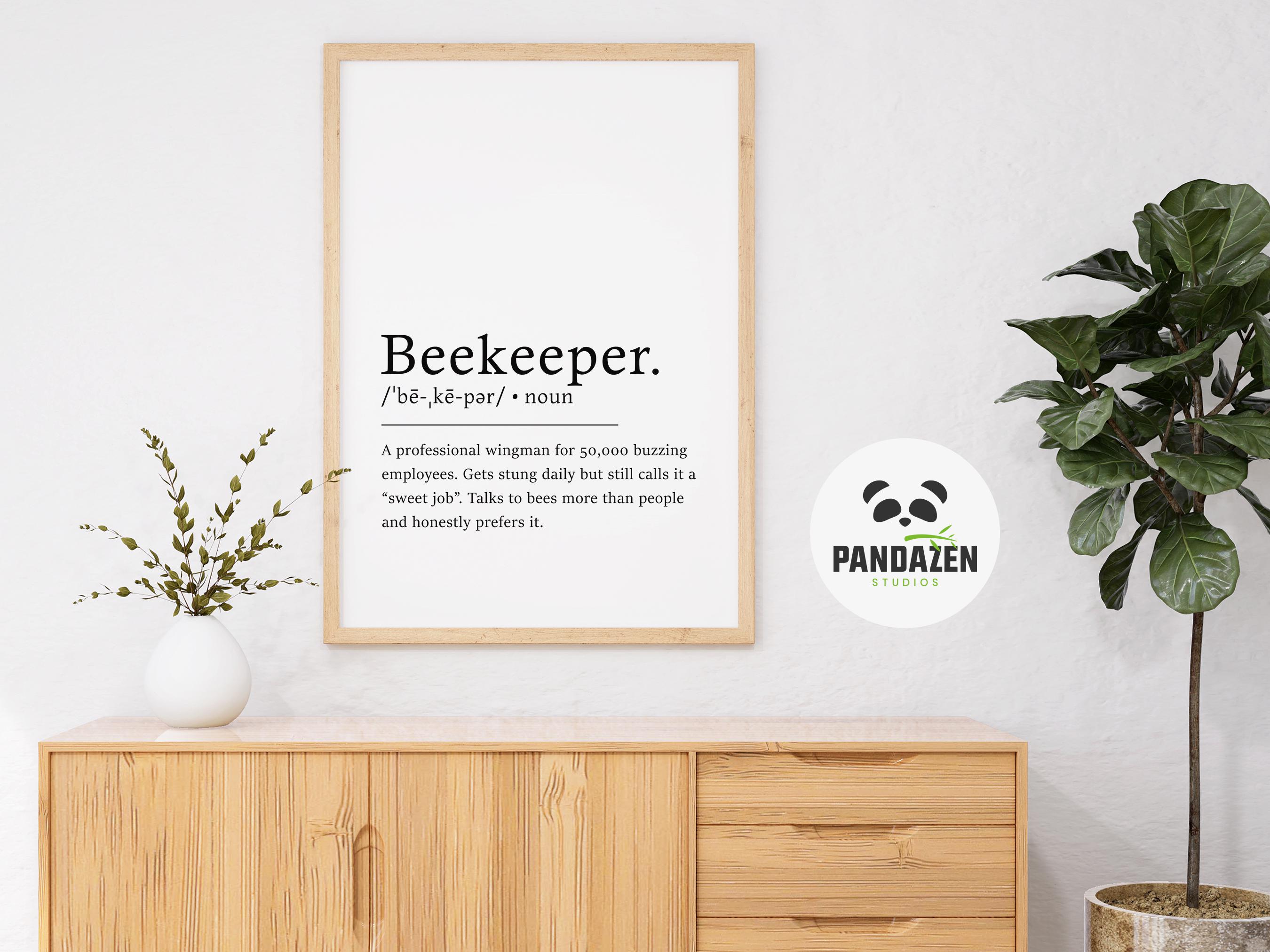 Beekeeper Definition Print, Funny Beekeeping Wall Art, Beekeeper Gift ...