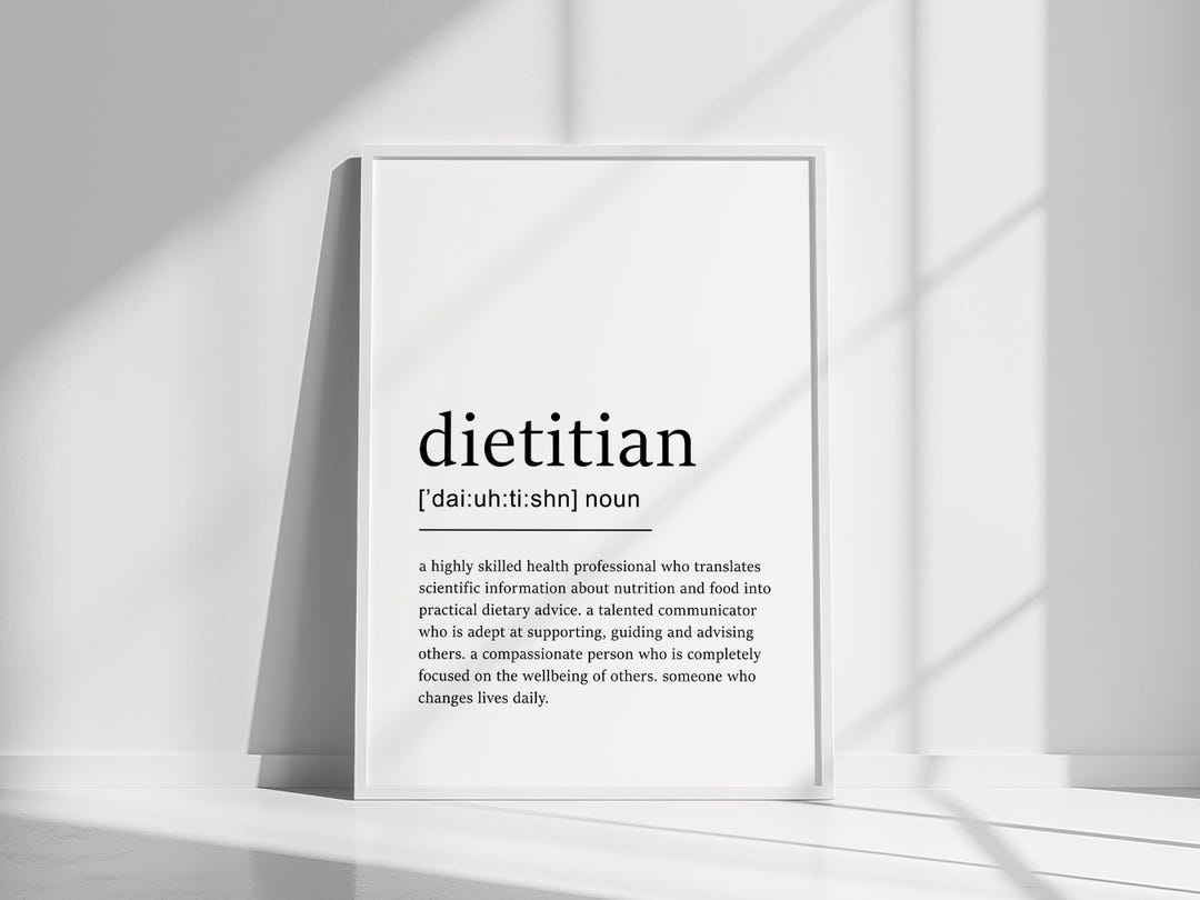 Dietitian Definition Print, Nutritional Expert Wall Art, Perfect Gift ...