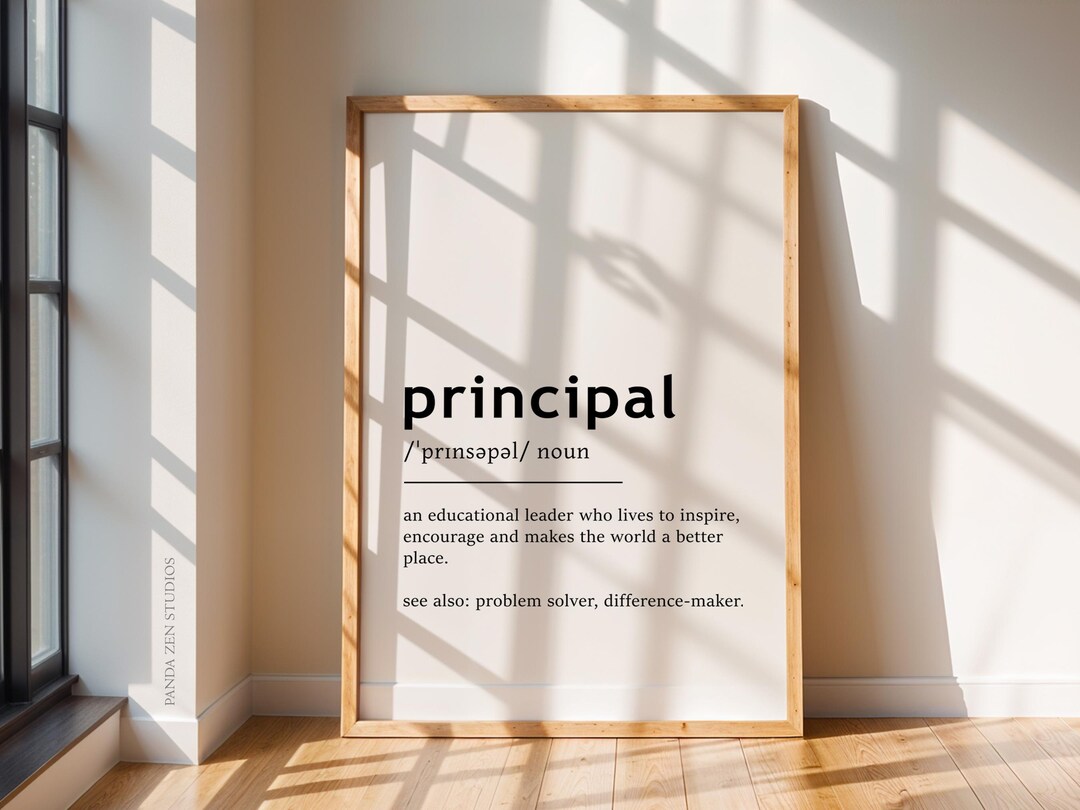 Principal Definition Print, Gift for Principal, Teacher Appreciation ...