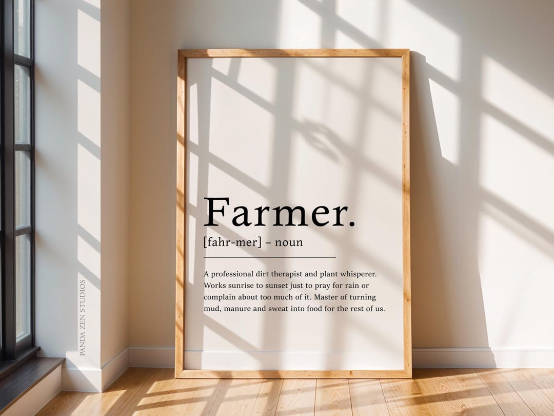 Farmer Definition Print, Dictionary Quote Poster, Farmer Wall Art ...