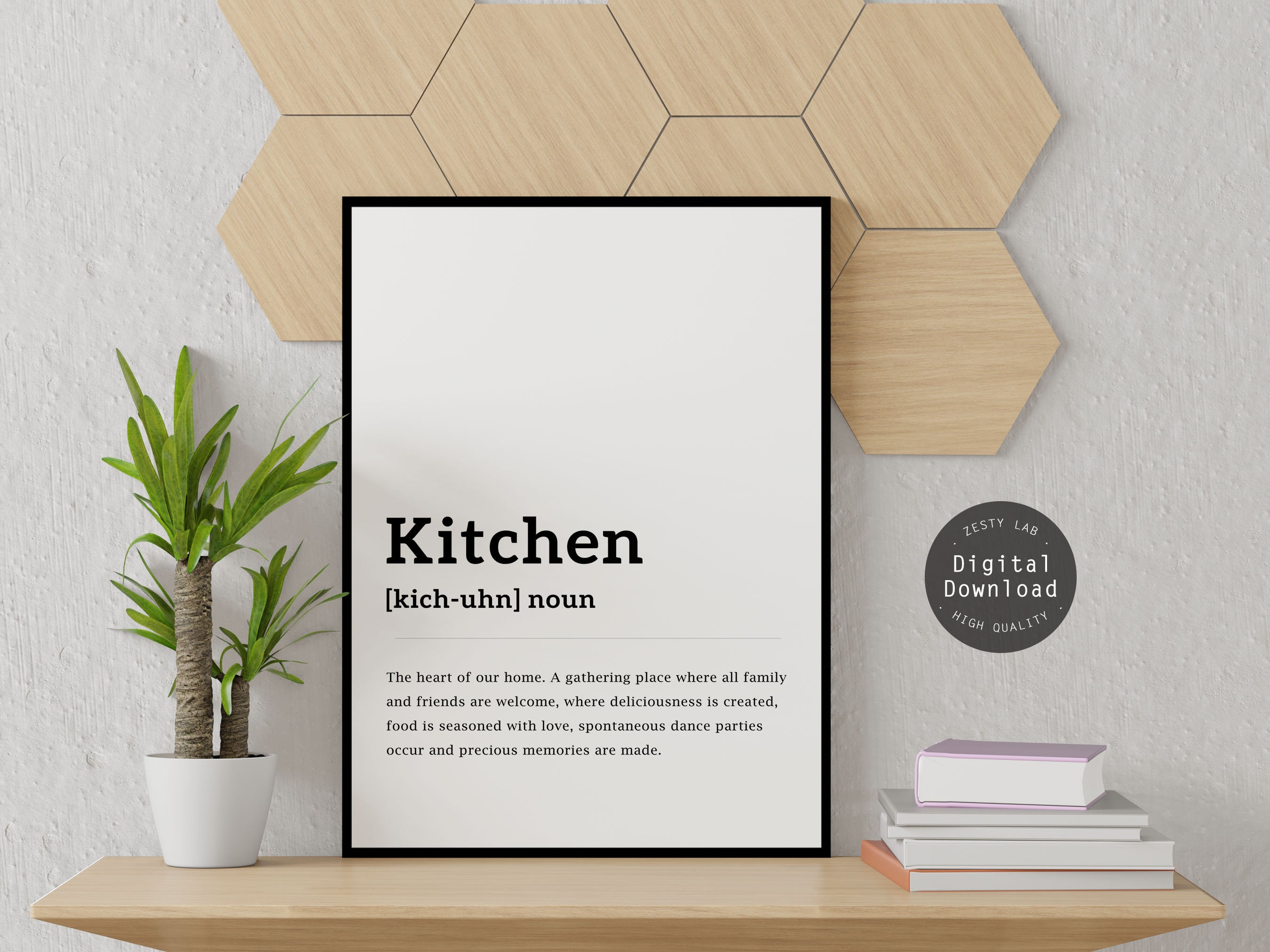 Kitchen Printable Wall Art, Kitchen Definition Print, Minimalist Wall ...