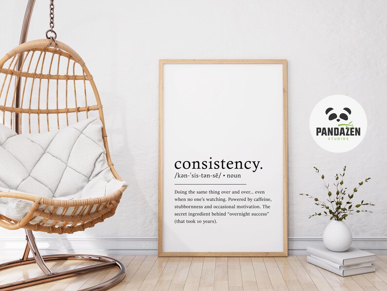 Consistency Definition Print, Motivational Office Wall Art ...
