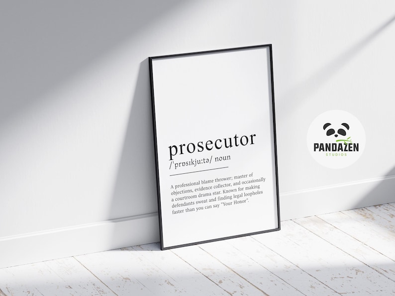Prosecutor Definition Print, Prosecutor Wall Art, Prosecutor Gifts ...