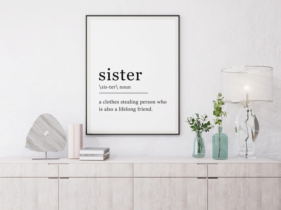 Sister Definition Print, Sister Print, Gifts for Sister, Gifts for Her ...