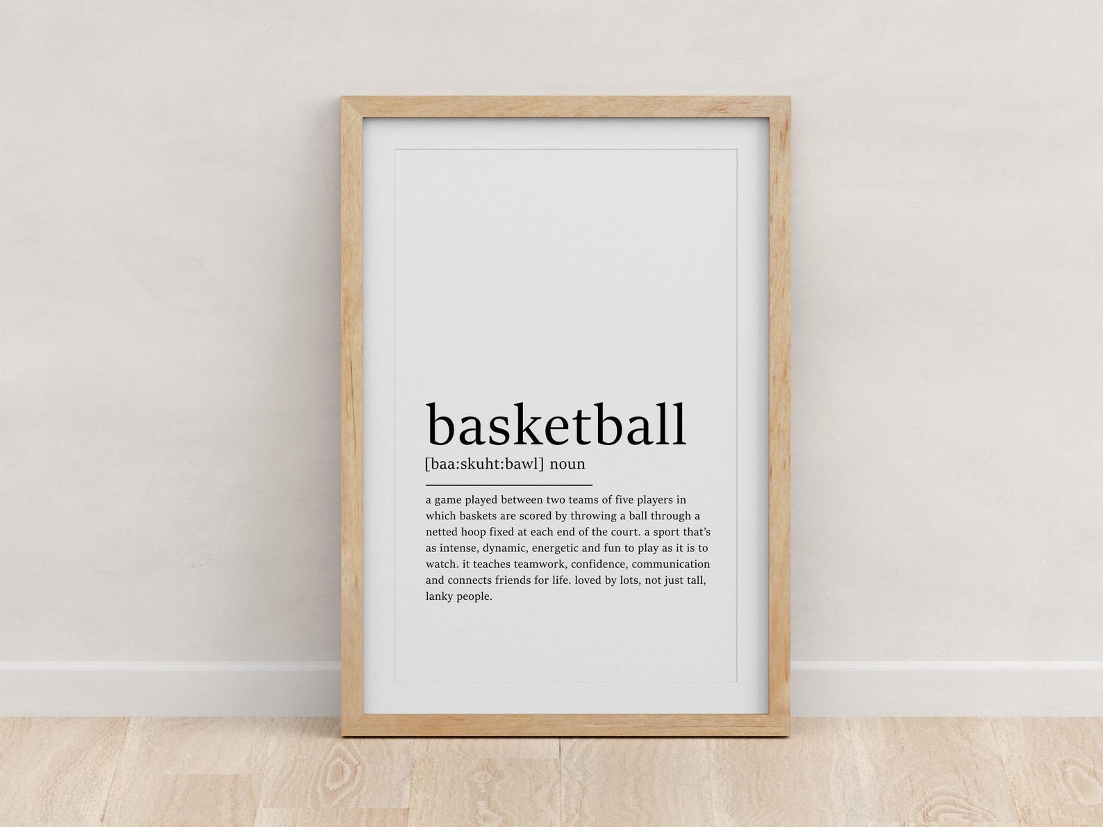 Basketball Definition Print, Basketball Team Gift, Teenager Gift ...
