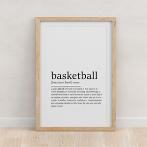 Basketball Definition Print, Basketball Team Gift, Teenager Gift ...