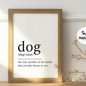Dog Definition Print, Dog Dictionary Print, Birthday Gift Idea, Gift ...